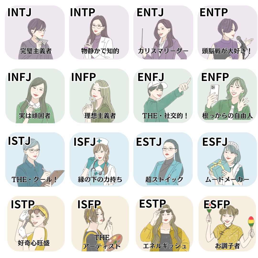 【MBTI診断全16タイプ一覧】あなたの性格タイプはどれ？特徴・相性・適職を徹底解説｜16パーソナリティ - KARIN [カリン]
